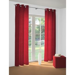 Vorhang WIRTH, B:132cm H:225cm, rot, Chenille, Polyacryl, Polyester, Wohnzimmer, Gardinen, "Toco-Ranke"