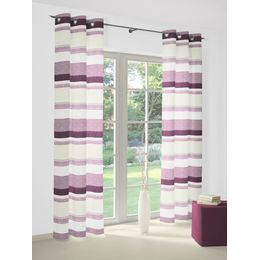 Vorhang WIRTH, B:135cm H:175cm, lila, Jacquard, Baumwolle, Polyacryl, Polyester, Wohnzimmer, Gardinen, "Novara"