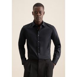 Seidensticker Herren Businesshemd "Schwarze Rose", schwarz, Gr. 43, unifarben, 100% Baumwolle, Hemden, Shaped 1/1 Kentkragen Uni