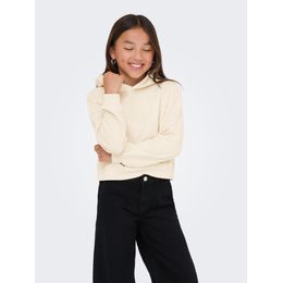 KIDS Only M&auml;dchen Kapuzensweatshirt "KOGSWEAT L/S HOODIE SHORT SWT NOOS", beige, Gr. 110, unifarben, Sweatware, Obermaterial: 60% Baumwolle, 40%