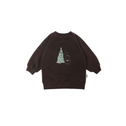 Liliput Mädchen Sweatshirt "Tannenbaum", braun, Gr. 110, bedruckt, 80% Baumwolle, 20% Polyester, Sweatshirts, mit Rundhalsausschnitt