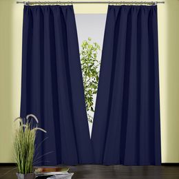 Weckbrodt-Gardinen Vorhang WECKBRODT, B:135cm H:245cm, blau, Baumwolle, Polyester, Wohnzimmer, Gardinen, "Sento", Baumwolle, blickdicht, matte Struktur, unifarben,