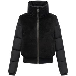 Navahoo Damen Plüschjacke "Teddyzone 14", schwarz, Gr. XL, Obermaterial 1: 100% Polyester, Obermaterial 2: Polyester, Innenfutter: 100% Polyester,
