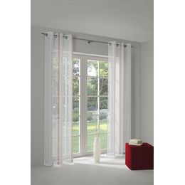 Vorhang WIRTH, B:600cm H:245cm, rot, Polyester, Wohnzimmer, Gardinen, "Chlo&eacute;", Store