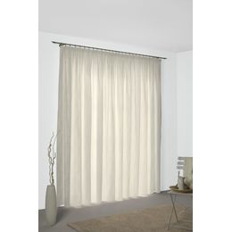 Vorhang WIRTH, B:132cm H:175cm, beige, Jacquard, Baumwolle, Polyester, Wohnzimmer, Gardinen, "Riccia"