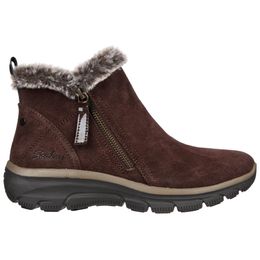 Skechers Damen Winterboots "EASY GOING - HIGH ZIP", Gr. 37, braun, Textil, Veloursleder, Schuhe, Winterschuh mit Fellimitatkragen