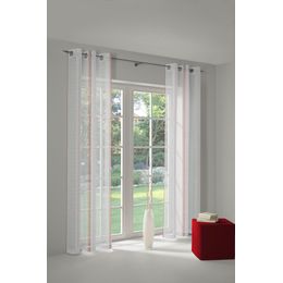 Vorhang WIRTH, B:450cm H:225cm, rot, Polyester, Wohnzimmer, Gardinen, "Chlo&eacute;", Store