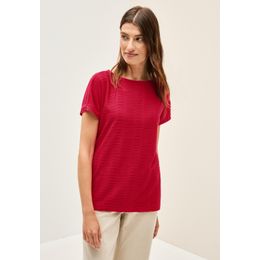 Cecil Damen T-Shirt, rot, Gr. XS, unifarben, Stoff, 65% Polyester, 35% Viskose, Shirts, aus elastischem Materialmix