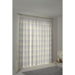 Vorhang WIRTH, B:132cm H:225cm, gr&uuml;n, Jacquard, Baumwolle, Polyester, Wohnzimmer, Gardinen, "Benewitz"