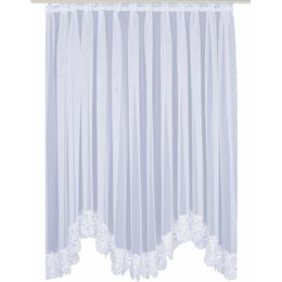Gardine WIRTH, B:450cm H:175cm, wei&szlig;, Sabl&eacute;, Polyester, Wohnzimmer, Gardinen, "Elvira", Welle