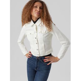 V&eacute;ro Moda VERO MODA Damen Jeansjacke "VMLUNA LS SLIM DNM JACKET MIX GA NOOS", wei&szlig;, Gr. XL, unifarben, Denim/Jeans, Obermaterial: 72% Baumwolle, 26% Polyester,