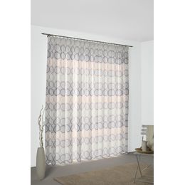 Vorhang WIRTH, B:132cm H:145cm, rosa, Jacquard, Baumwolle, Polyester, Wohnzimmer, Gardinen, "Zirbello"