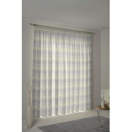 Vorhang WIRTH, B:132cm H:145cm, gr&uuml;n, Jacquard, Baumwolle, Polyester, Wohnzimmer, Gardinen, "Benewitz"