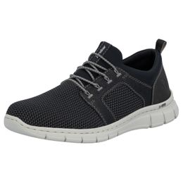 Rieker Herren Slip-On Sneaker, Gr. 46, schwarz, Lederimitat, Textil, Schuhe, Schlupfschuh, Halbschuh, Freizeitschuh mit Gummizug, zum Schlupfen
