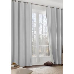 Vorhang WIRTH, B:135cm H:225cm, grau, Jacquard, Baumwolle, Wohnzimmer, Gardinen, "Neveres"