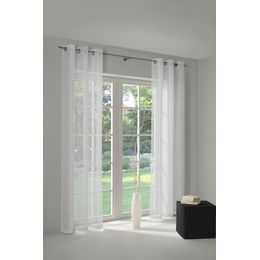 Vorhang WIRTH, B:450cm H:245cm, wei&szlig;, Polyester, Wohnzimmer, Gardinen, "Theresa", Store