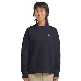 Jack Wolfskin Damen Langarmshirt "ESSENTIAL CREWNECK W", blau, Gr. XL, Obermaterial: 100% Baumwolle, Shirts