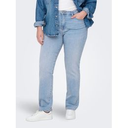 Only CARMAKOMA Damen Slim-fit-Jeans "CARSUI MID SLIM DNM REA286 NOOS", blau, Gr. 42, unifarben, Denim/Jeans, Obermaterial: 95% Baumwolle, 3%