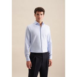 Seidensticker Herren Businesshemd "Regular", blau, Gr. 44, Strukturmuster, 100% Baumwolle, Hemden, Regular 1/1 Kentkragen Struktur