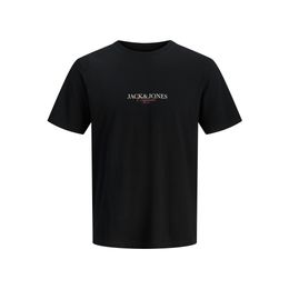 Jack & Jones JACK & JONES Herren T-Shirt "JORBILLYBURG TEE SS CREW NECK FST", schwarz, Gr. S, bedruckt, Jersey, Obermaterial: 100% Baumwolle, Shirts