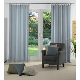 Vorhang WIRTH, B:132cm H:245cm, blau, Jacquard, Baumwolle, Polyester, Wohnzimmer, Gardinen, "Torbole"