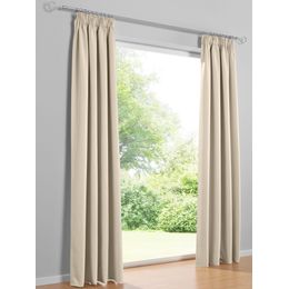Vorhang HEINE HOME, B:135cm H:145cm, beige, Polyester, Gardinen
