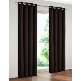 Vorhang WIRTH, B:132cm H:200cm, schwarz, Chenille, Polyacryl, Wohnzimmer, Gardinen, "Trondheim 234 g/m&sup2;"