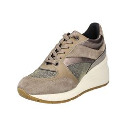 Geox Damen Sneaker "Geox Sneaker Leder", Gr. 37, beige, Leder, Schuhe