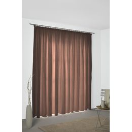 Vorhang WIRTH, B:132cm H:255cm, braun, Jacquard, Baumwolle, Polyester, Wohnzimmer, Gardinen, "Riccia"