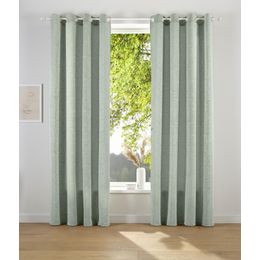 Vorhang, B:132cm H:145cm, gr&uuml;n, LeGer Home by Lena Gercke, Jacquard, Polyacryl, Polyester, Wohnzimmer, Gardinen, "LESKA", blickdicht, glatt, gewebt,