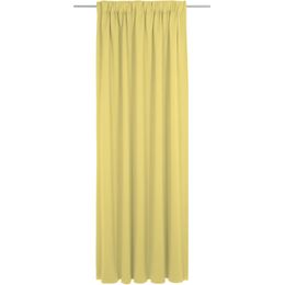 Vorhang Adam, B:142cm H:145cm, gelb, Jacquard, Baumwolle, Wohnzimmer, Gardinen, "Uni Collection light", aus 100% Bio-Baumwolle