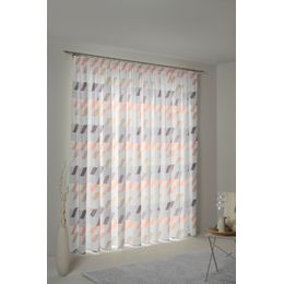 Vorhang WIRTH, B:132cm H:145cm, rosa, Jacquard, Baumwolle, Polyester, Wohnzimmer, Gardinen, "Bray"