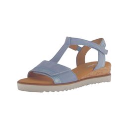 Gabor COMFORT Damen Keilsandalette "Gabor Comfort Sandalen Veloursleder", Gr. 41, blau, Veloursleder, Schuhe