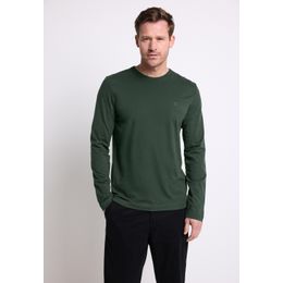 Street One MEN Herren Langarmshirtsoft olive grün, Gr. XXXL, unifarben, Web, 100% Baumwolle, Shirts, aus reiner Baumwolle