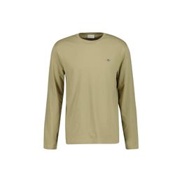 Gant Herren Longsleeve "Longsleeve REGULAR SHIELD LONG SLEEVE 1er Pack", beige, Gr. L, Obermaterial: 100% Baumwolle CO., Shirts