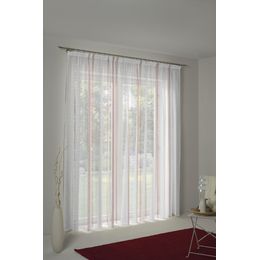 Vorhang WIRTH, B:300cm H:120cm, rot, Polyester, Wohnzimmer, Gardinen, "Chlo&eacute;", Store