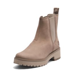 Timberland Damen Schn&uuml;rboots "CARNABY COOL MID CHELSEA BOOT", Gr. 39, beige, Leder, Schuhe, Stiefelette, Winterschuhe, Ankle Boots