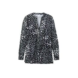 Madeleine Mode MADELEINE Damen Langarmbluse "Longhemd Langes Hemd mit feinem", schwarz, Gr. 44, Obermaterial: 92% Polyester PES. 8% Elasthan EL., Blusen