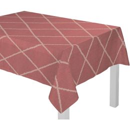 Tischdecke Adam, B:130cm L:220cm, rot, Bio-Baumwolle, Tischdecken, "Casket Valdelana Light", aus 100% Bio-Baumwolle