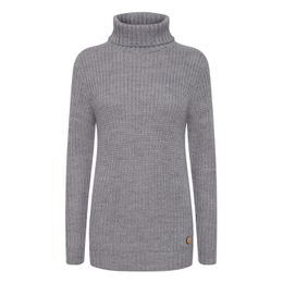 oxmo Damen Strickfleece-Pullover "Strickpullover OXNanna", grau, Gr. L, Obermaterial: 85% Polyacryl PAN. 15% Wolle WO., Pullover