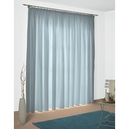 Vorhang WIRTH, B:132cm H:145cm, blau, Jacquard, Baumwolle, Polyester, Wohnzimmer, Gardinen, "Torbole"