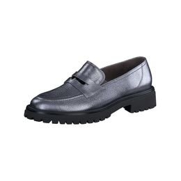 Paul Green Damen Slipper "Paul Green Slipper Leder", Gr. 38, silber, Leder, Schuhe