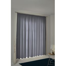 Vorhang Adam, B:145cm H:145cm, blau, Jacquard, Baumwolle (Bio-Baumwolle), Wohnzimmer, Gardinen, "Graphic Ventus", aus 100% Bio-Baumwolle