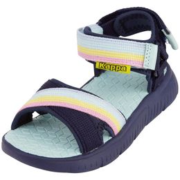 Kappa M&auml;dchen Sandale, Gr. 28, blau, Textil, mehrfarbig, Schuhe, - mit mehrfarbigem, gewebten Band auf dem Riemchen