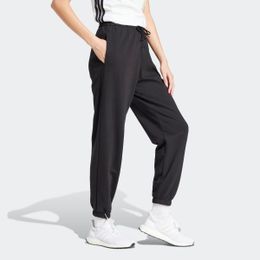 Damen Sporthose "W SL FT CF PT", schwarz-wei&szlig;, Gr. XL, adidas Sportswear, Obermaterial: 70% Baumwolle, 30% Polyester, Hosen, Locker geschnitten,