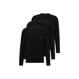 Hugo Herren Longsleeve "Longsleeve 3er Pack", schwarz, Gr. M, Obermaterial: 100% Baumwolle CO., Shirts