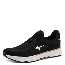 Tamaris Damen Slip-On Sneaker, Gr. 37, schwarz, Synthetik, Textil, kontrastfarbene Details, Schuhe, Slipper, Halbschuh, Freizeitschuh mit