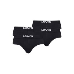 Levi's LEVI'S Herren Slip "Slip 4er Pack", Gr. L, schwarz, Obermaterial: 95% Baumwolle CO. 5% Elasthan EL., Unterhosen