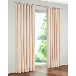 Vorhang WIRTH, B:132cm H:180cm, beige, Chenille, Polyacryl, Wohnzimmer, Gardinen, "Troms&ouml;"