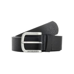 Jack & Jones JACK & JONES Herren Lederg&uuml;rtel "JACHARRY BELT NOOS", schwarz, Gr. 95, genarbt, unifarben, Leder, G&uuml;rtel